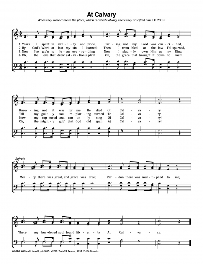 At Calvary -- CountryHymns.com