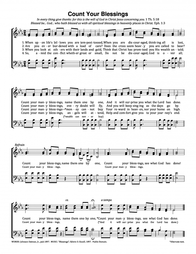 Count Your Blessings -- CountryHymns.com