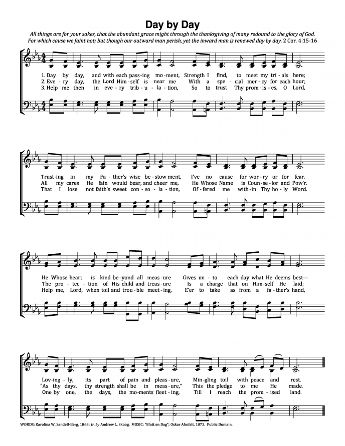 Day by Day -- CountryHymns.com