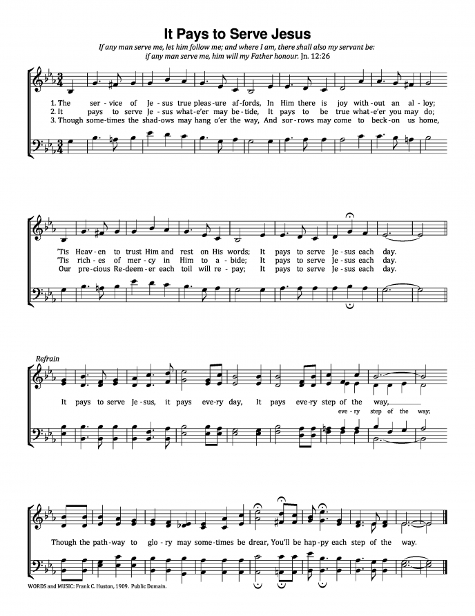 It Pays to Serve Jesus -- CountryHymns.com