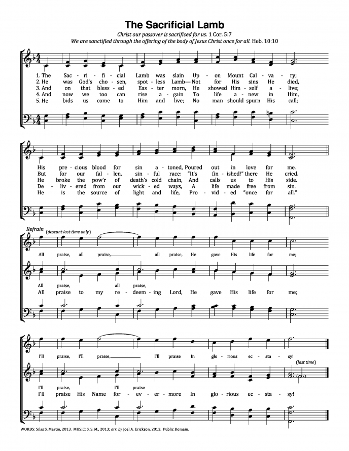 The Sacrificial Lamb -- CountryHymns.com